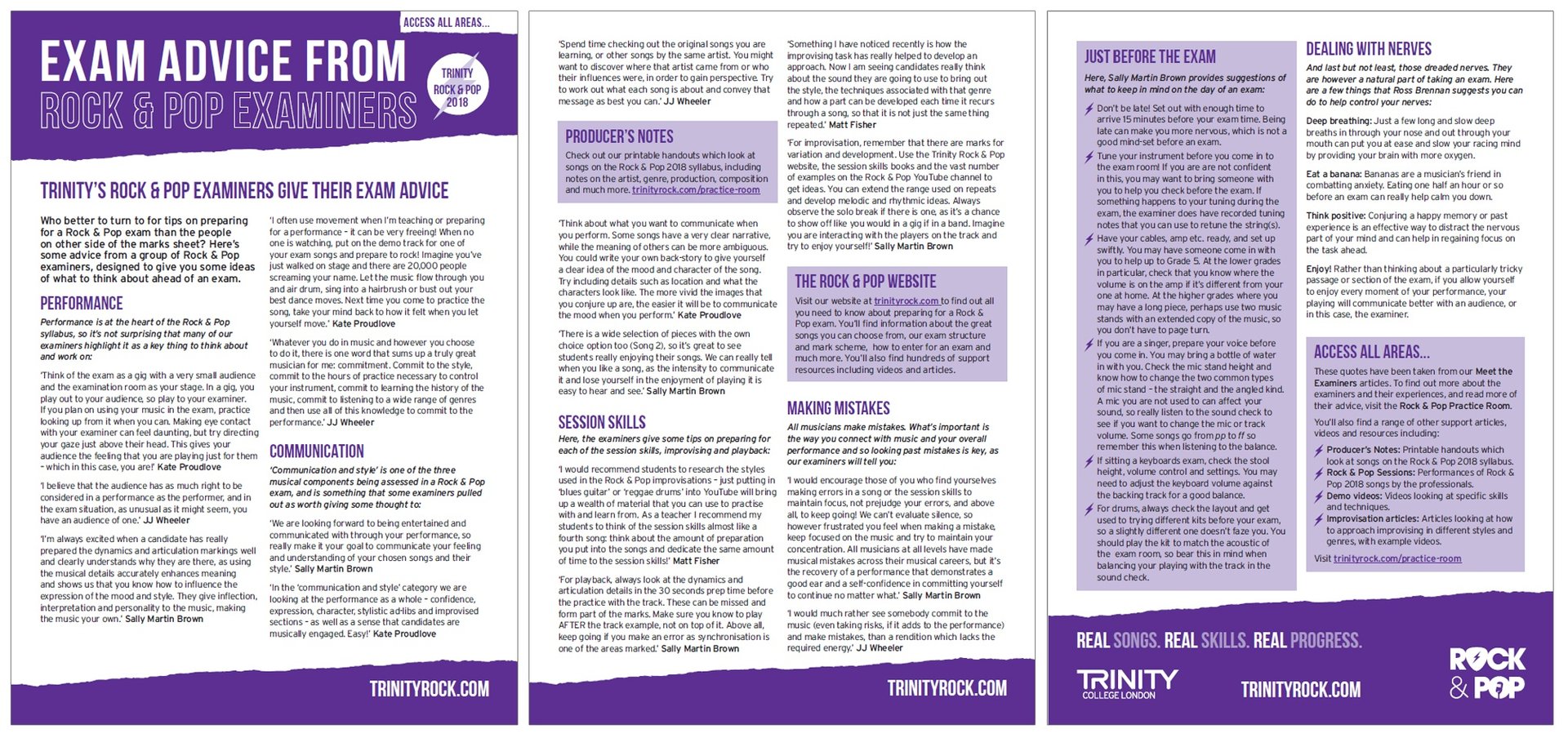 Rock & Pop Examiner Tips