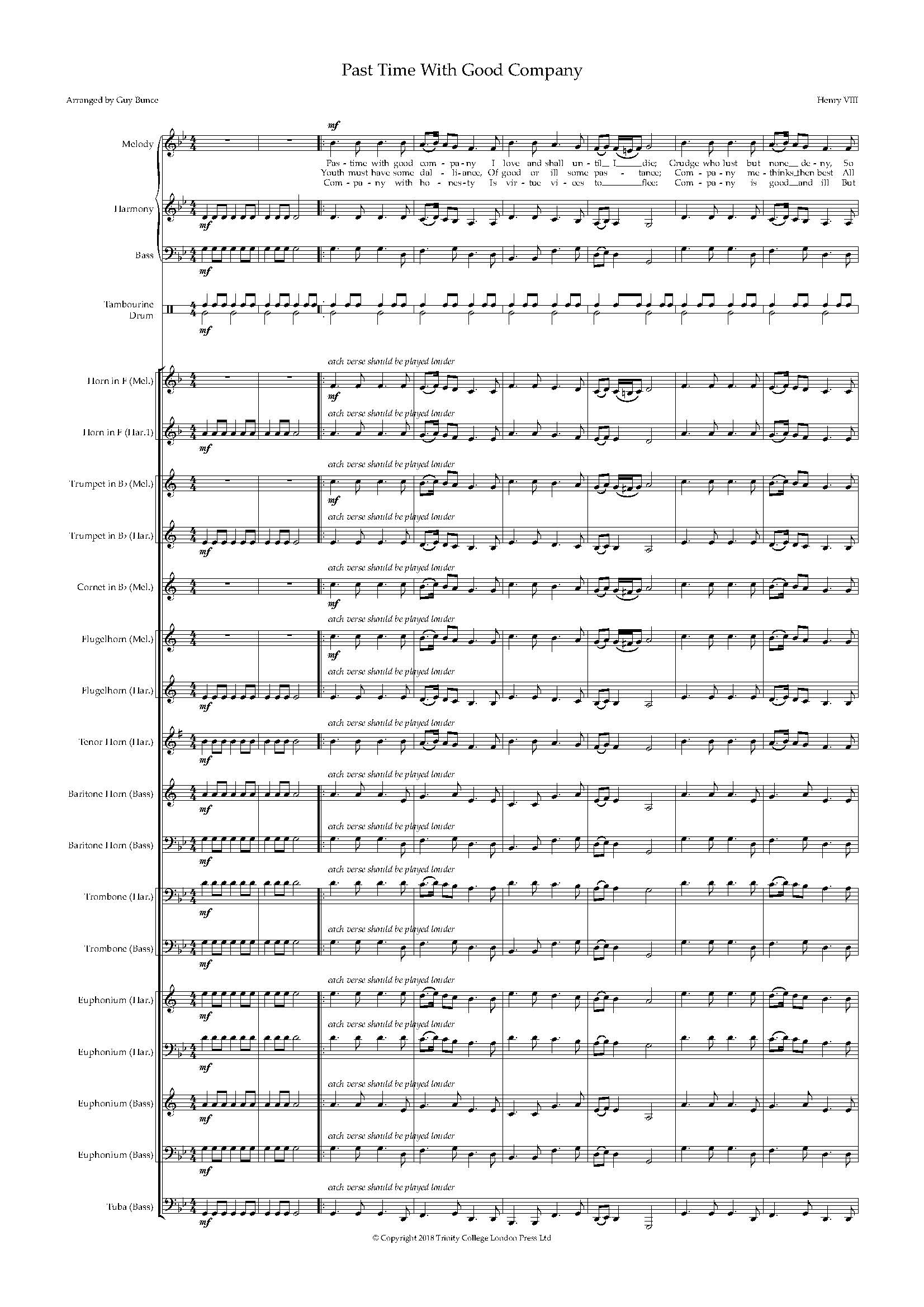 Free arrangement for brass ensembles | Trinity College London